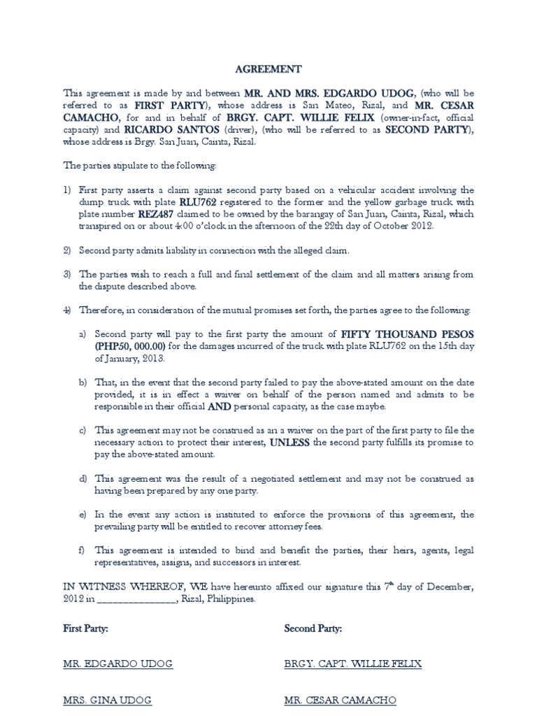 Compromise AGREEMENT | PDF