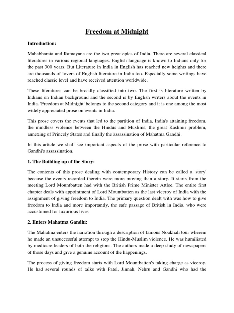 Freedom at Midnight | PDF | Partition Of India | Muhammad Ali Jinnah