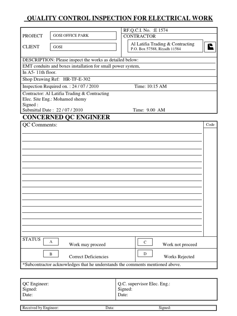 1574 EMT Conduiting and Boxes Installation For Small Power in The 11th ...