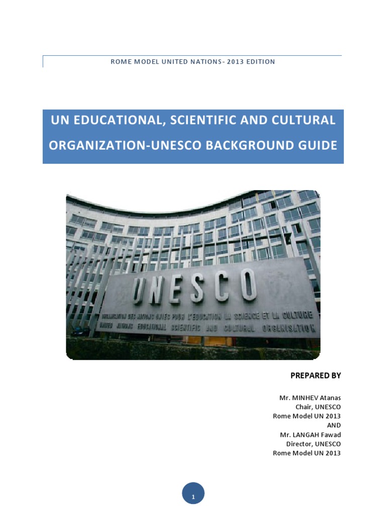 UNESCO - Background Guide | PDF | Millennium Development Goals | Unesco