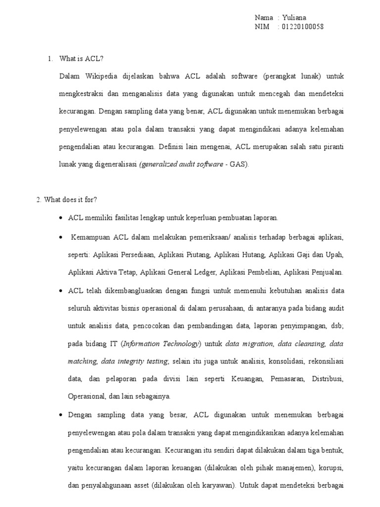 Audit Command Language | PDF | Bisnis | Teknologi & Rekayasa
