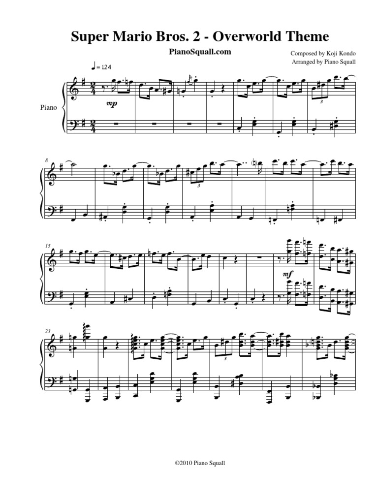 Super Mario Bros. 2 Overworld Theme1 | PDF | Mario | Franchises Nintendo