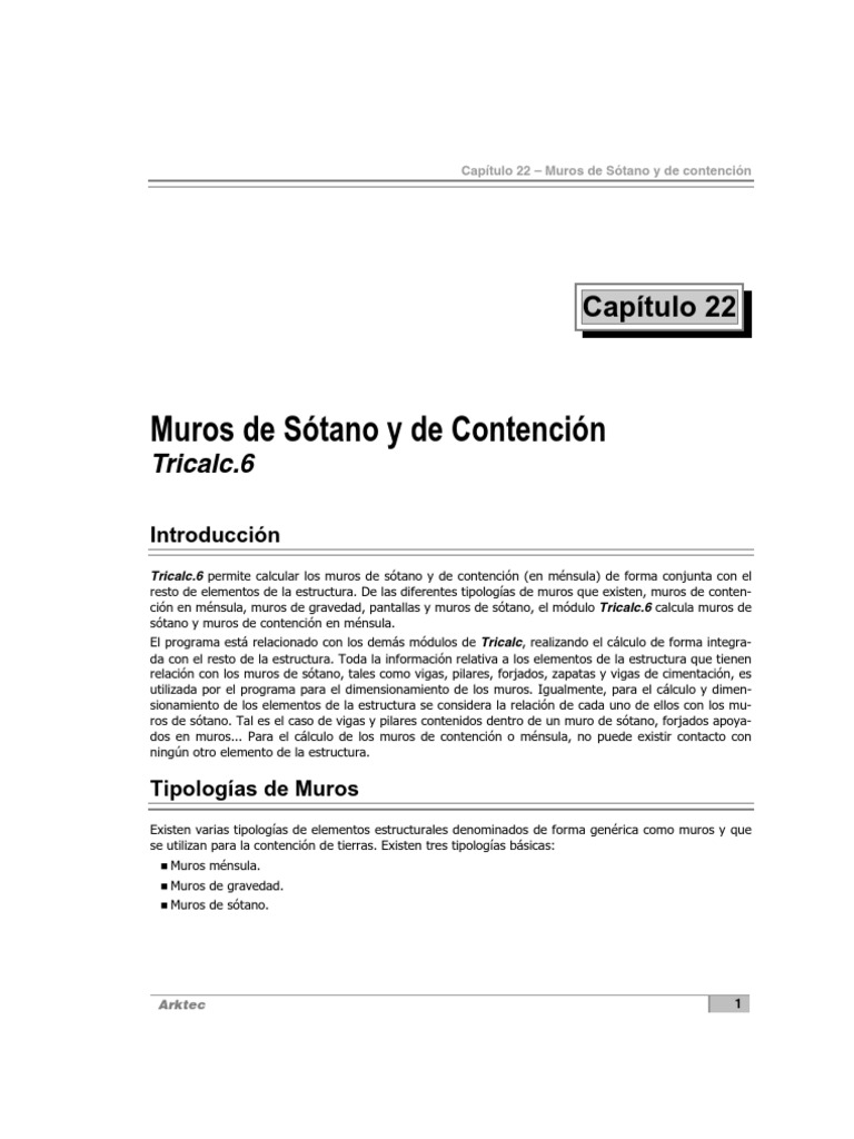 Manual Muros Tricalc | PDF | Fundación (Ingeniería) | Eje
