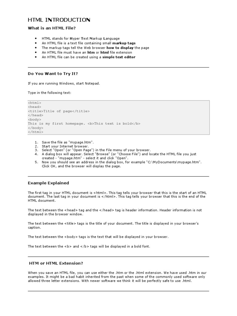 Html Notes For Beginners Pdf Hyperlink Html Element 