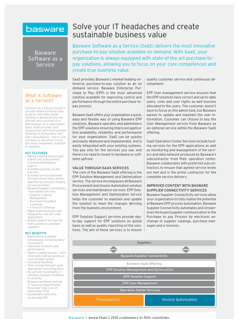 SaaS Fact Sheet | Software As A Service | Enterprise Resource Planning ...