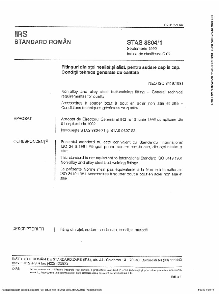 Irs Stas 8804-1 | PDF