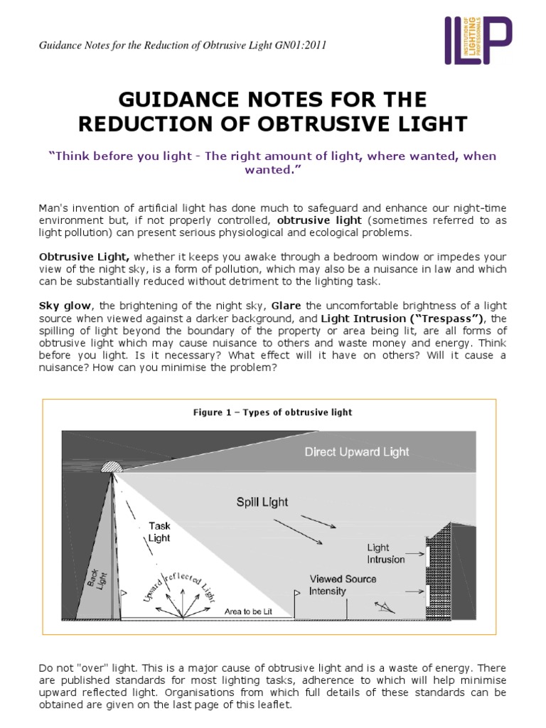 ILE Guide Notes Light Pollution 2011 | PDF | Lighting | Electromagnetic ...