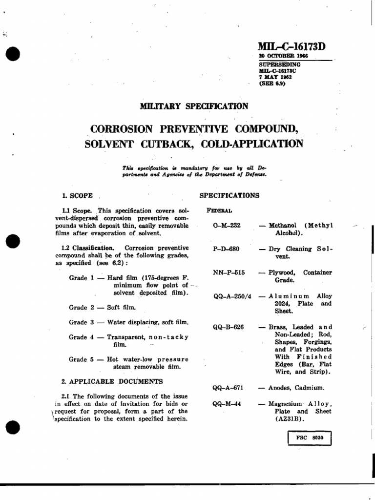 Mil C 16173 | PDF | Pipe (Fluid Conveyance) | Corrosion