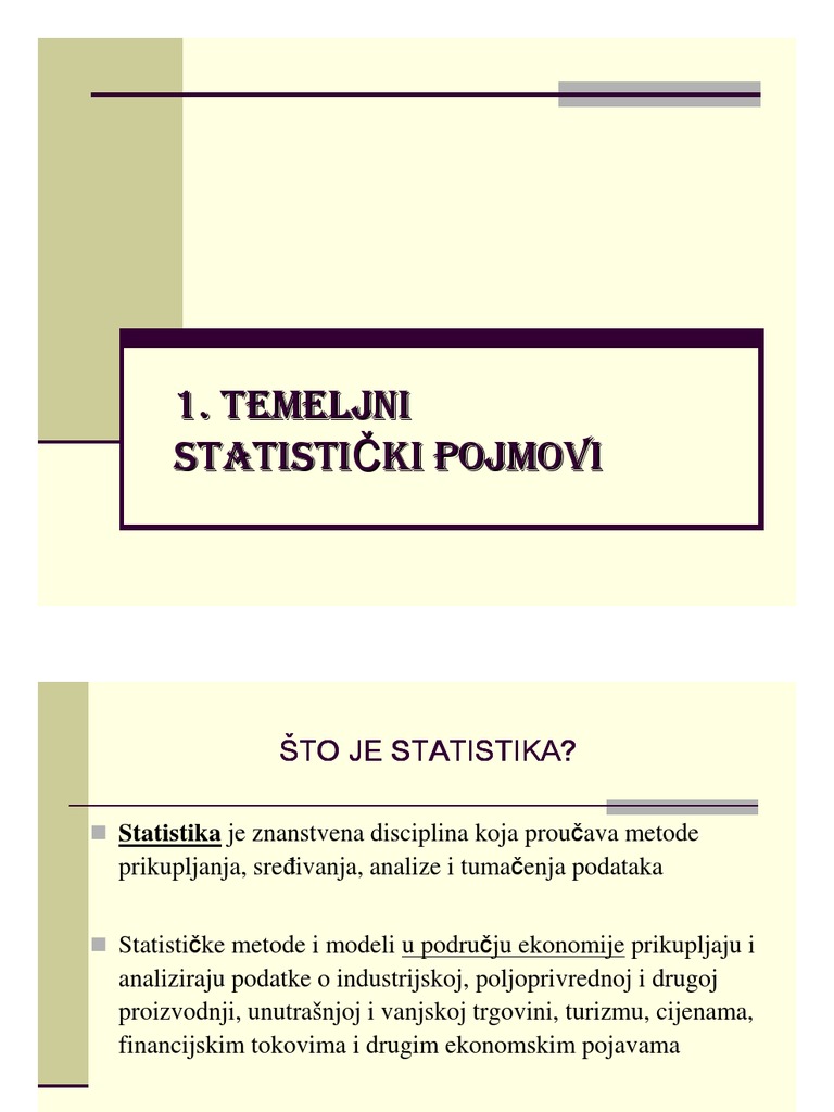Temeljni Statisticki Pojmovi | PDF