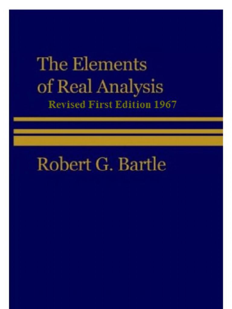 Elements of Real Analysis - Bartle PDF | PDF