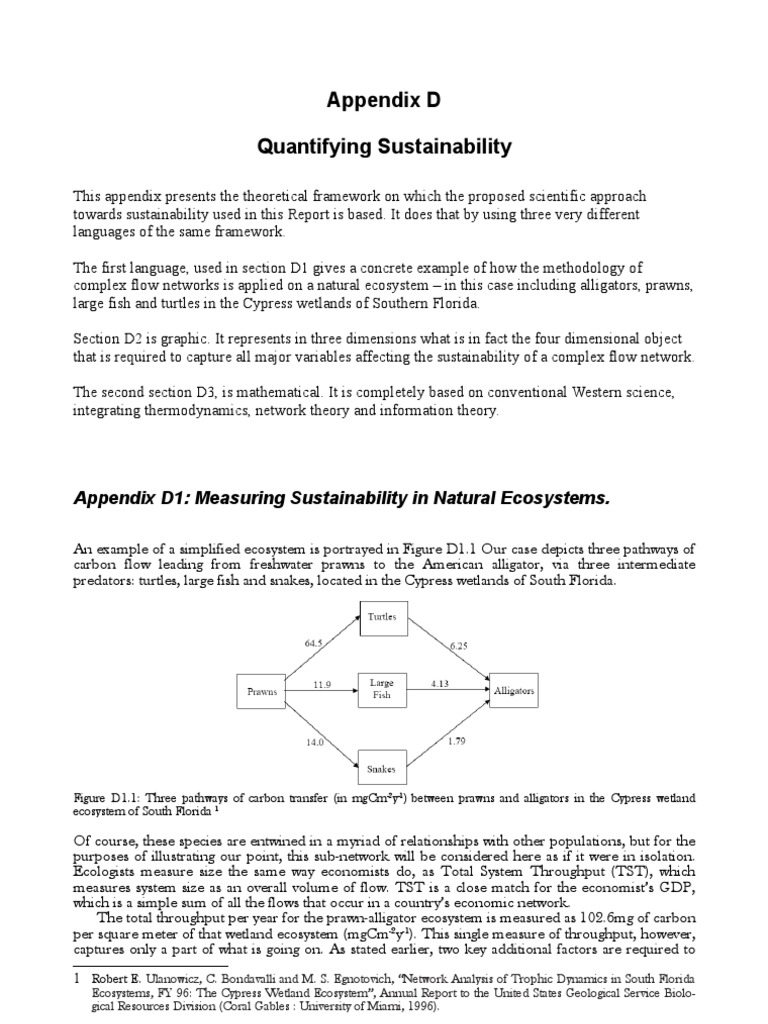 Appendix D Quantifying Sustainability by Robert E. Ulanowicz | PDF ...