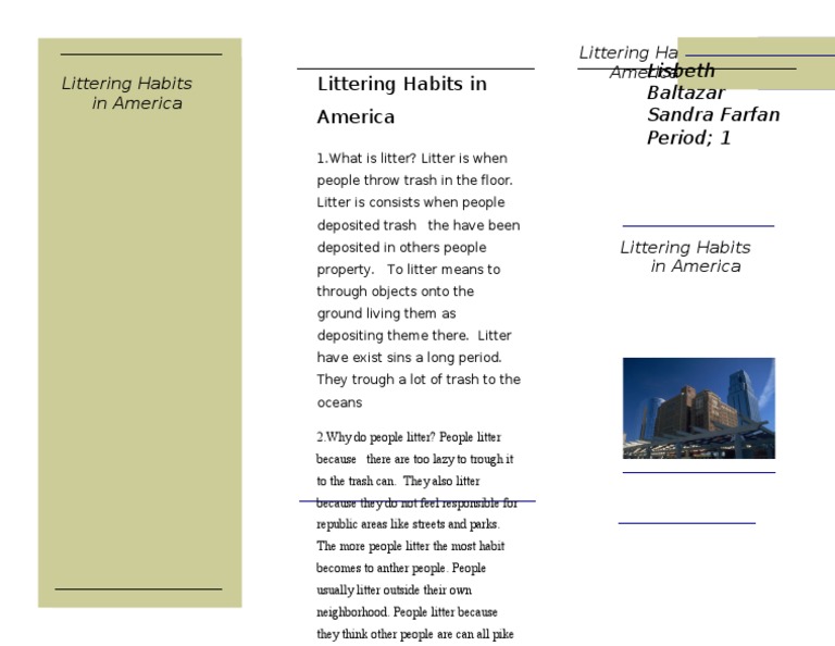 Littering Trends in America | PDF | Home & Garden