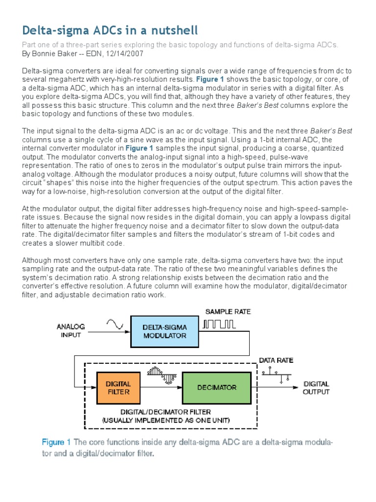 Delta-Sigma ADCs for Engineers | PDF | Analog To Digital Converter ...