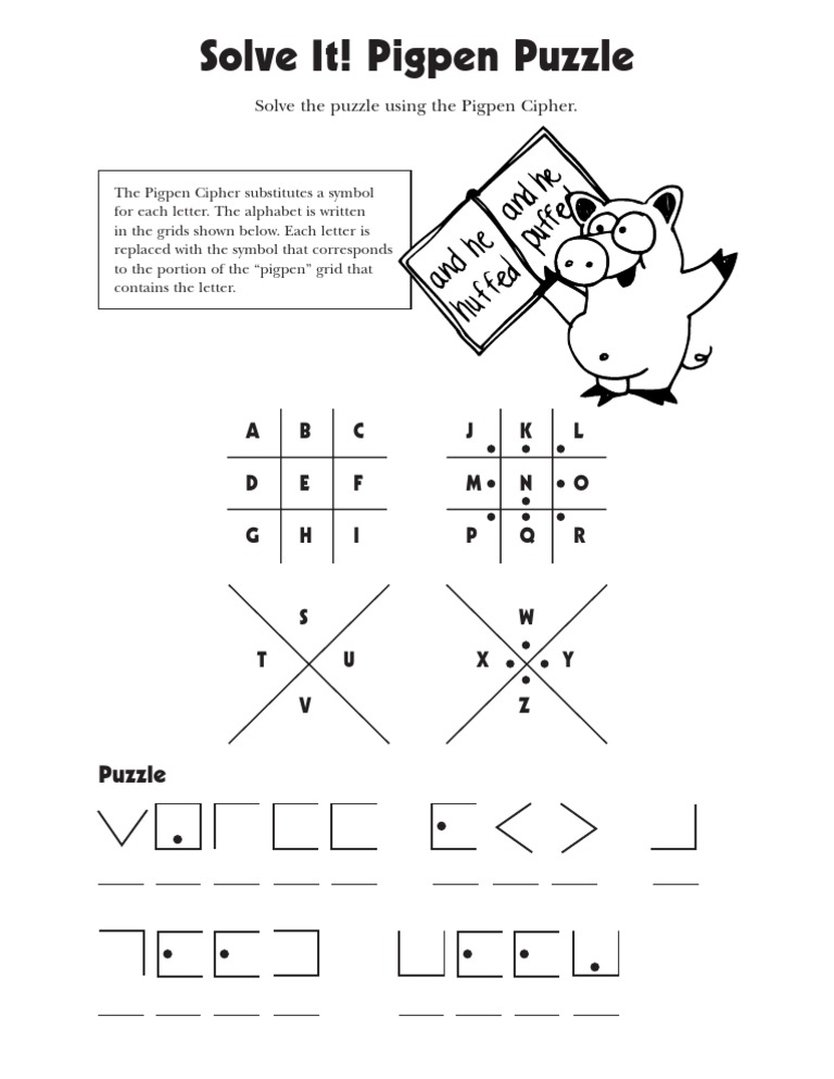 Pigpen Cipher Puzzle Guide | PDF | Language Arts & Discipline | General ...