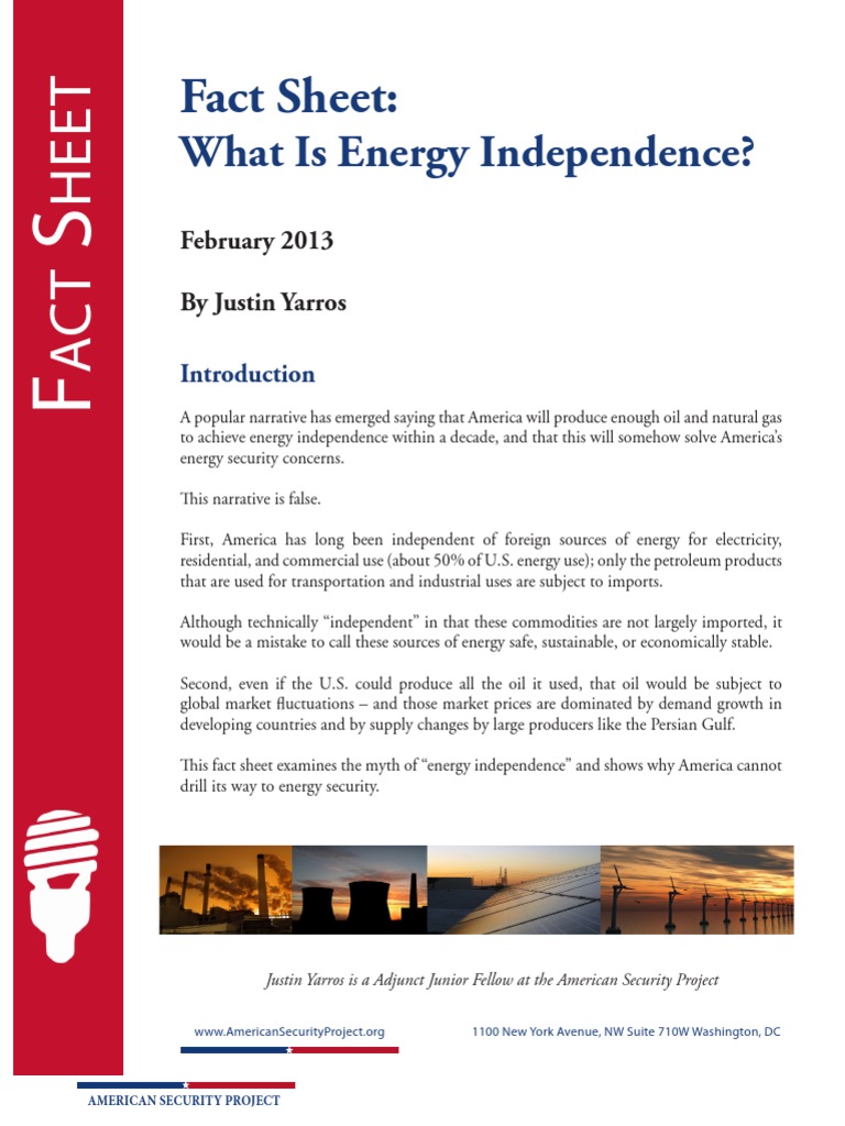 Debunking Energy Independence Myths | PDF | Energy Security | United ...