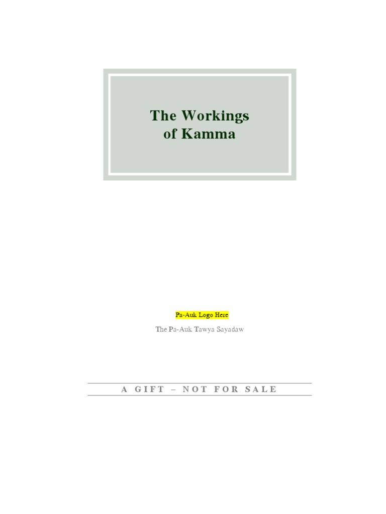 The Workings of Kamma | PDF