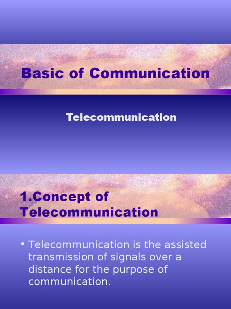 Basic of Communication: Telecommunication | PDF | Telecommunication ...