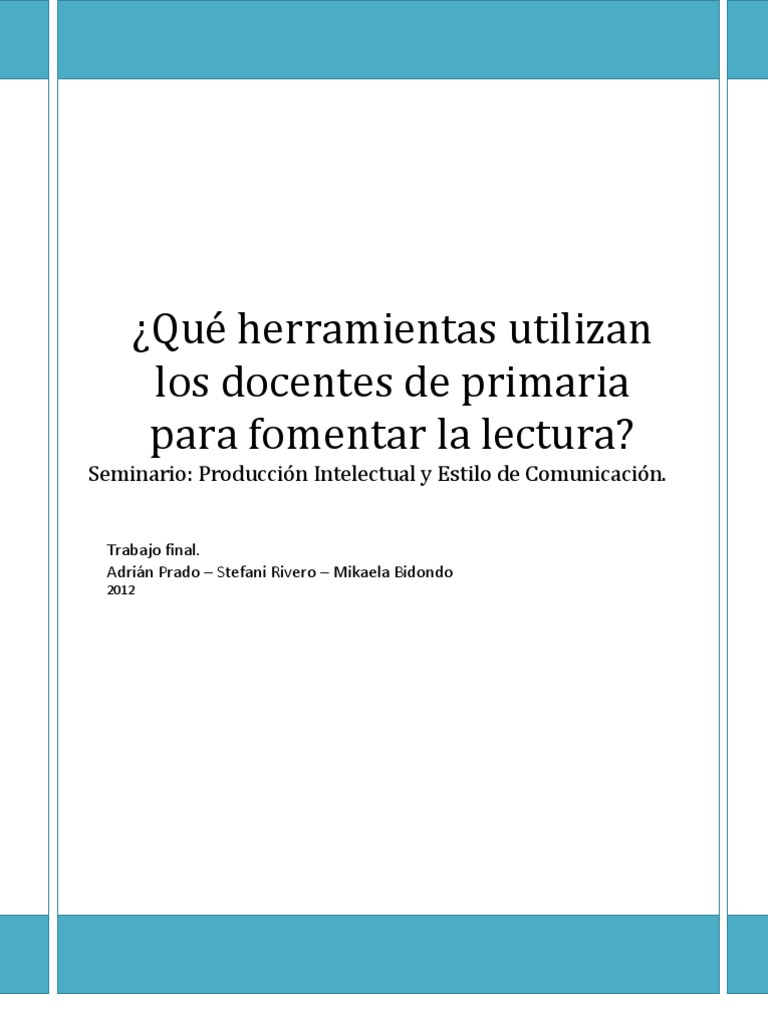 Producción Intelectual. | PDF | Lectura (proceso) | Conocimiento