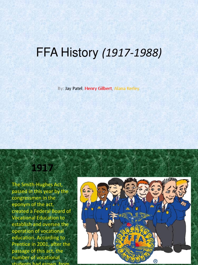 FFA History: Key Milestones (1917-1988) | PDF | Learning Programs ...