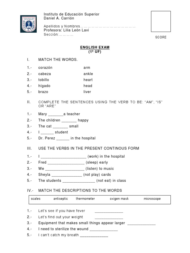 English Exam Practice for Beginners | PDF