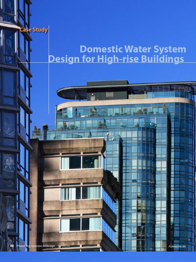 High-Rise Domestic Water System Design | PDF | Water Heating | Pump