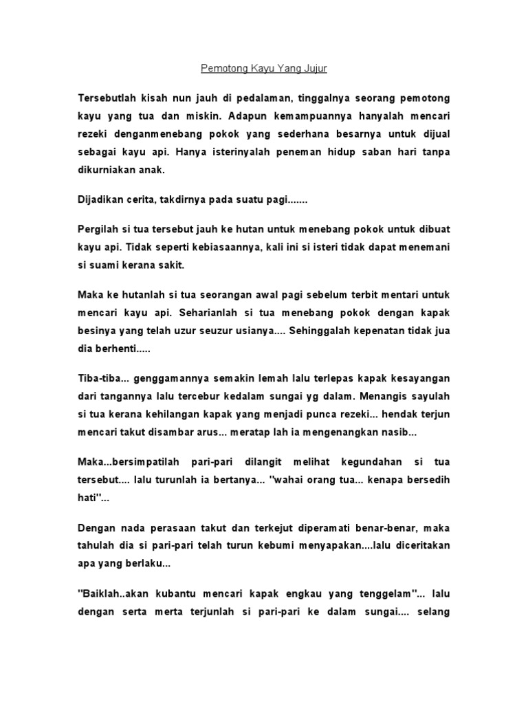 Pemotong Kayu Yang Jujur | PDF