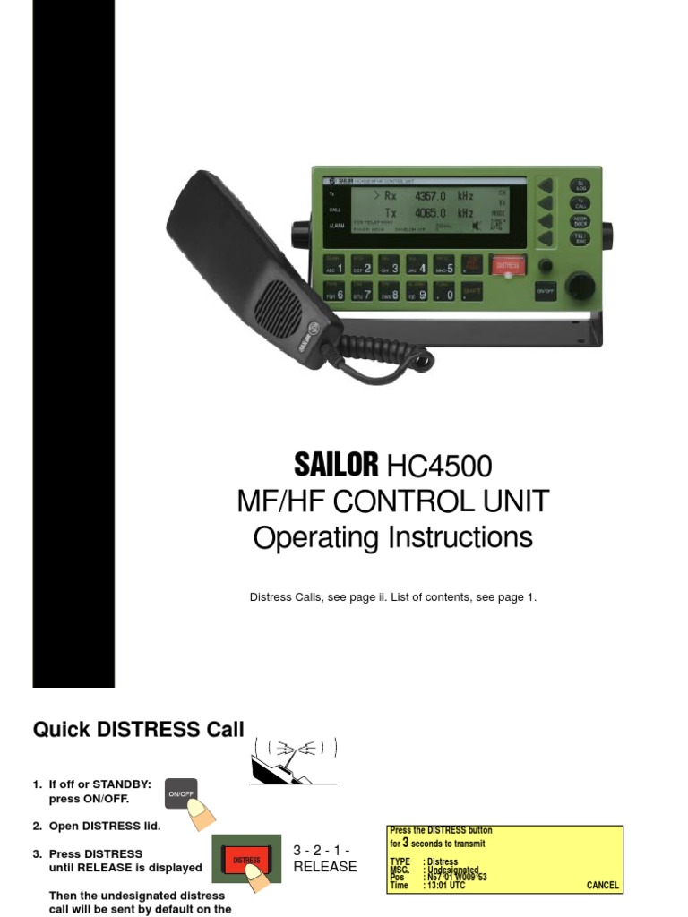 SAILOR HC4500 Operating Instructions | PDF | High Frequency ...