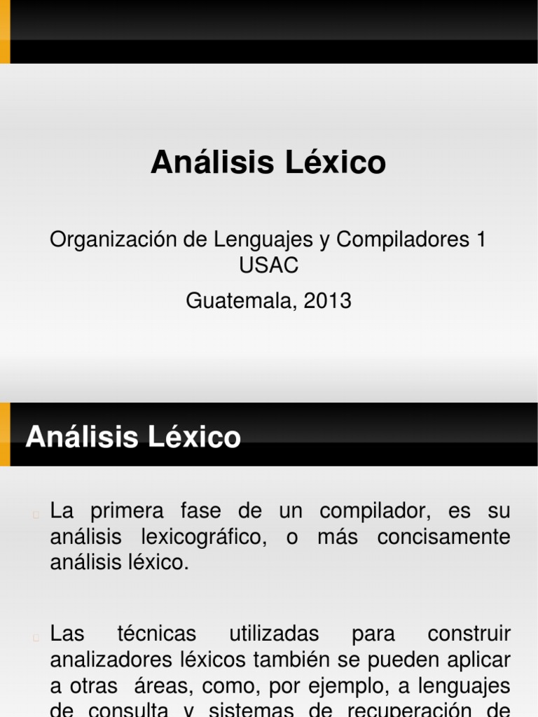 Análisis Lexico | PDF | Analizando | Compilador