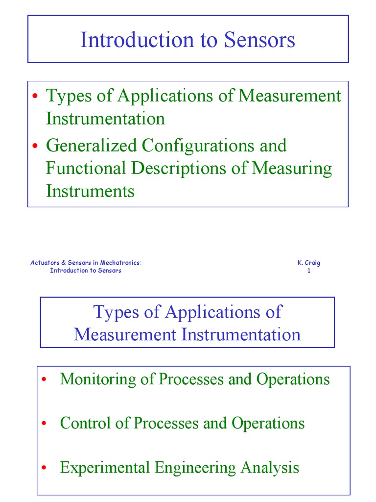 Mechatronics Sensors Overview | PDF | Sensor | Signal (Electrical ...