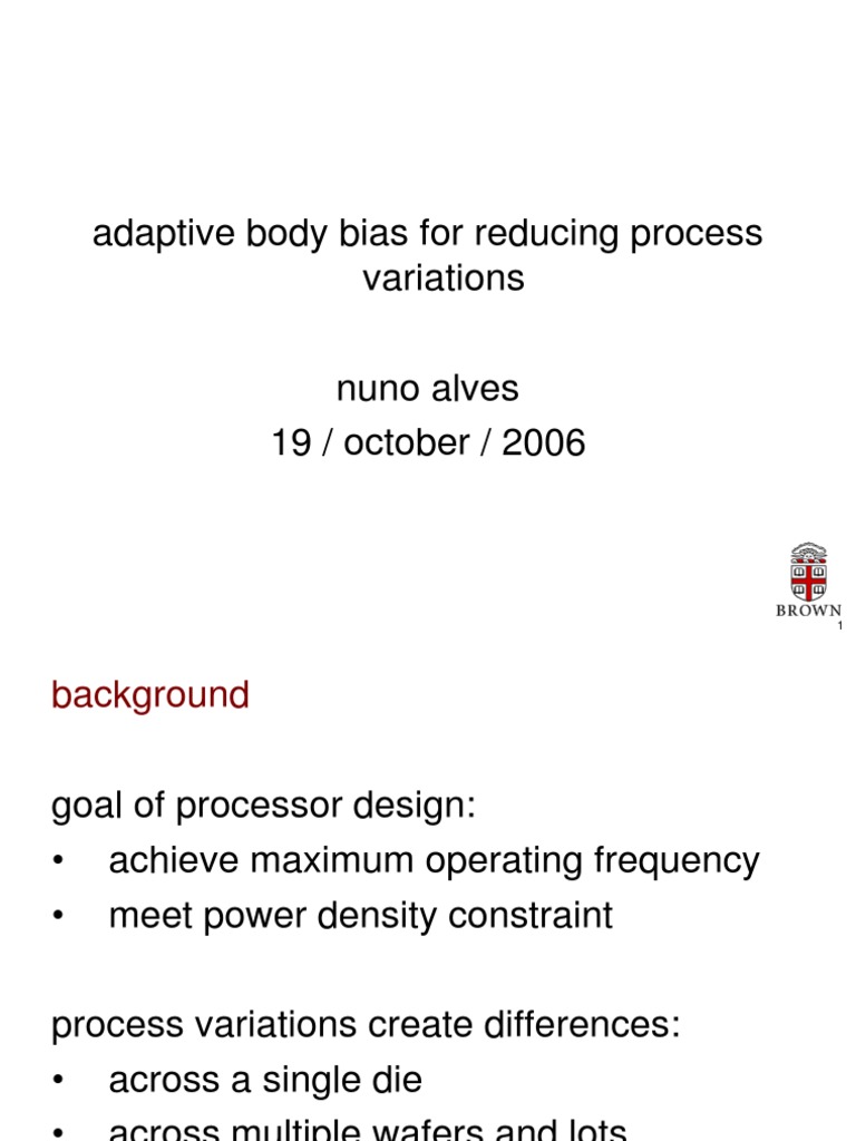 Adaptive Body Bias for Process Variation | PDF | Mosfet | Semiconductor ...