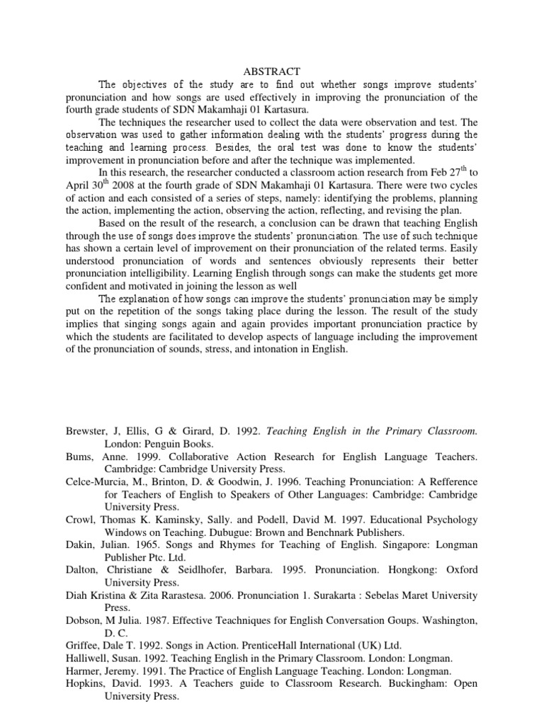 Abstract | PDF | Action Research | English Language