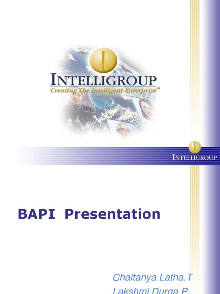 BAPI Presentation | PDF | Object (Computer Science) | Method (Computer Programming)