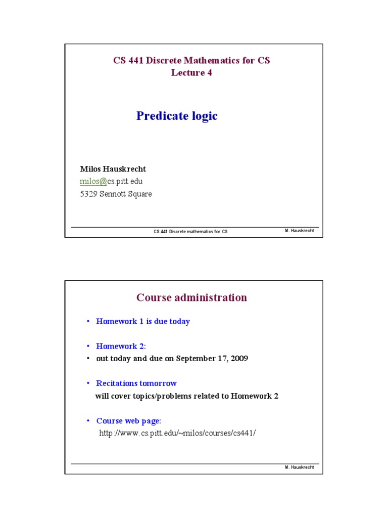 Discrete Maths Class4 | PDF | Proposition | Formalism (Deductive)