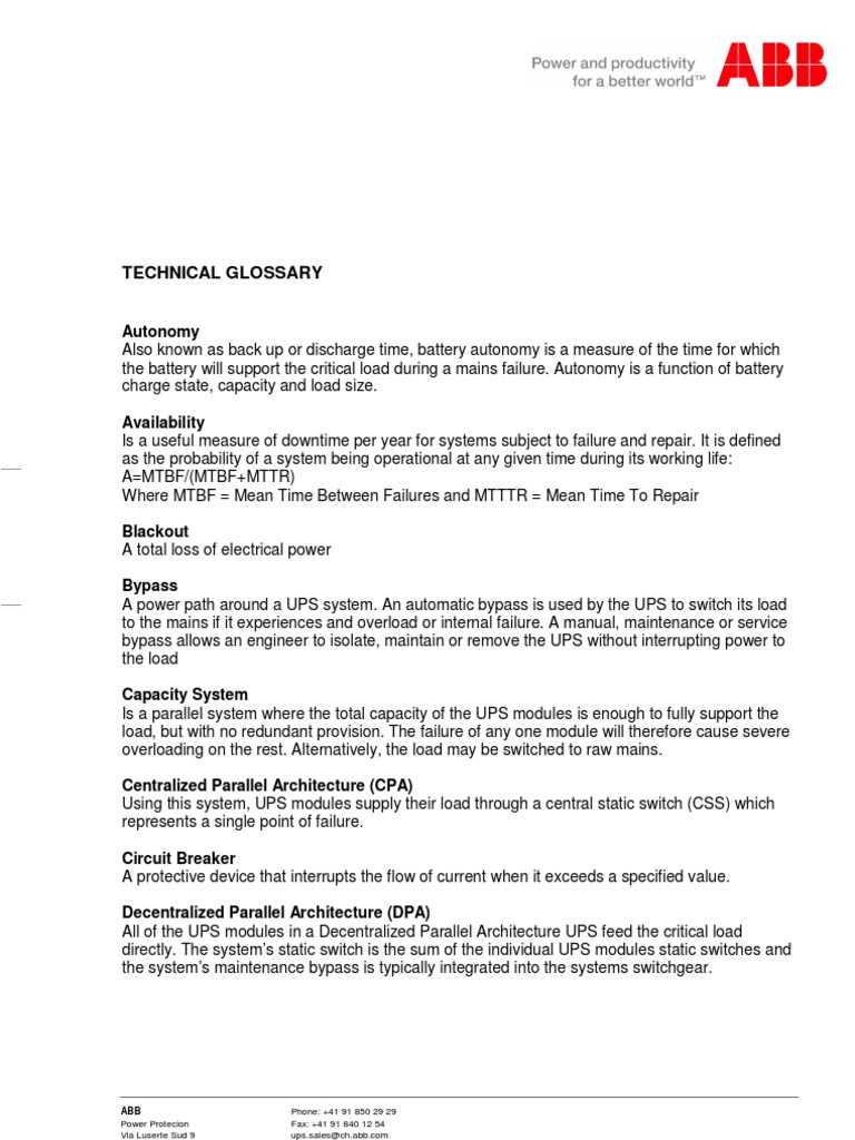 Technical Glossary | PDF | Power Inverter | Mains Electricity