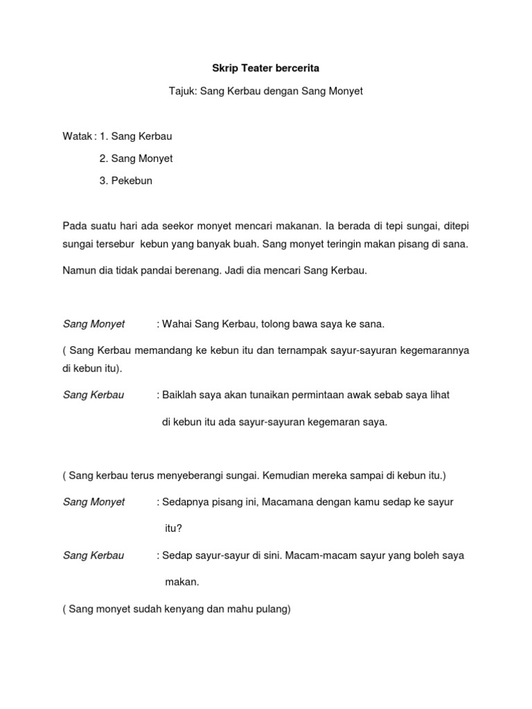 Skrip Teater Bercerita | PDF