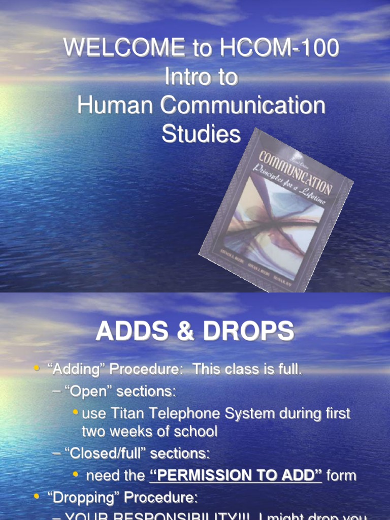 00 Welcome To Hcom 100 | PDF | Homework | Test (Assessment)