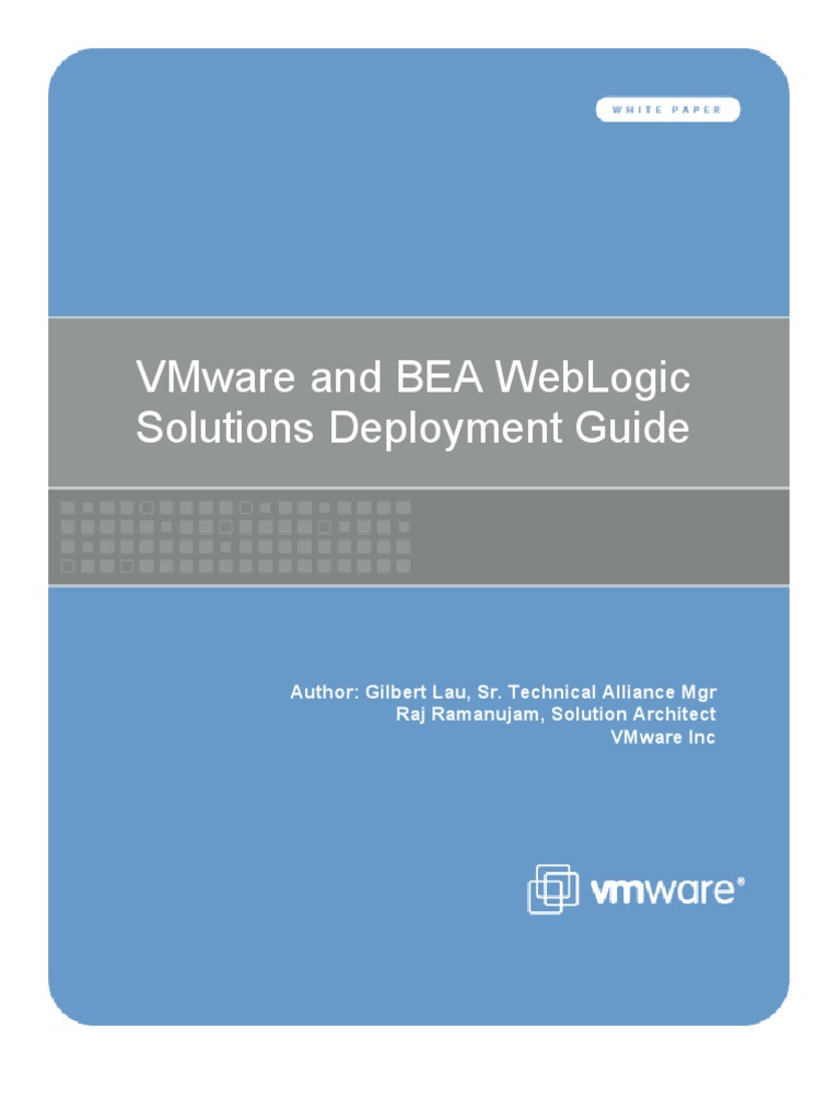 Vmware and Bea Weblogic Solutions Deployment Guide | PDF | Enterprise Java Beans | Java Platform