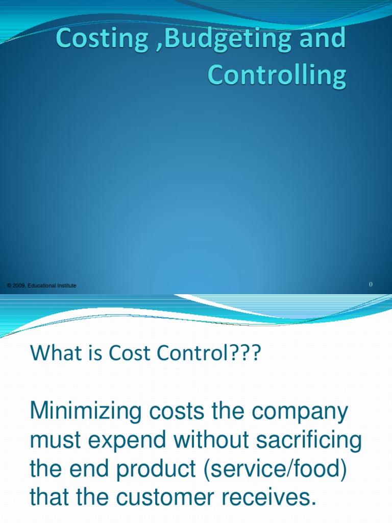 Costing in Hotel | PDF | Budget | Labour Economics