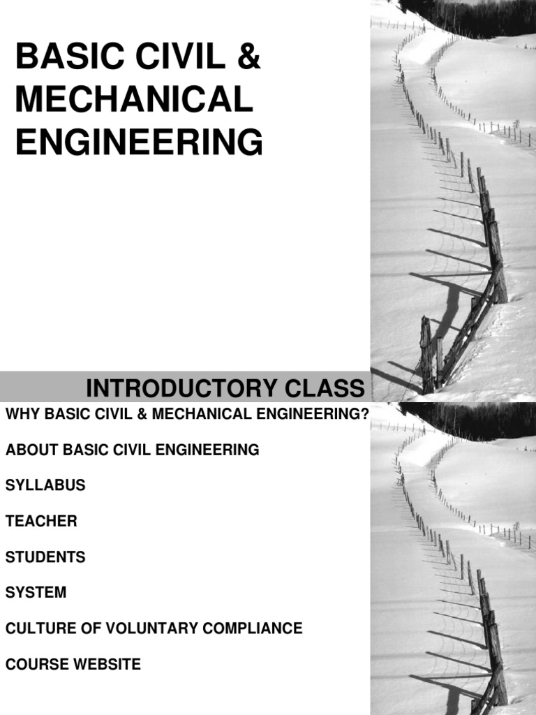 Basic Civil & Mechanical Engineering: Introductory Class | PDF ...