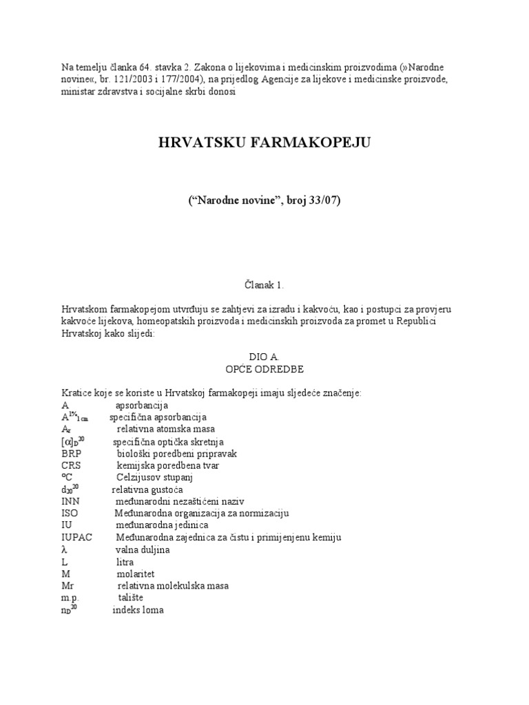 925.399 Hrvatska Farmakopeja | PDF