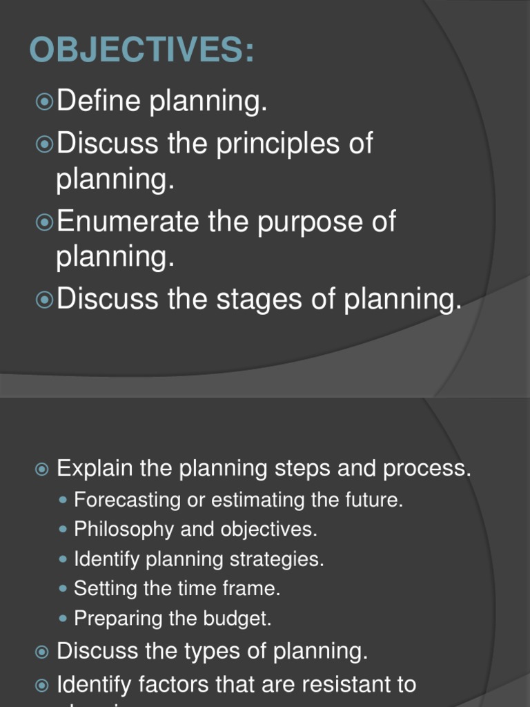Planning Principles in Nursing Management | PDF | Strategic Management ...