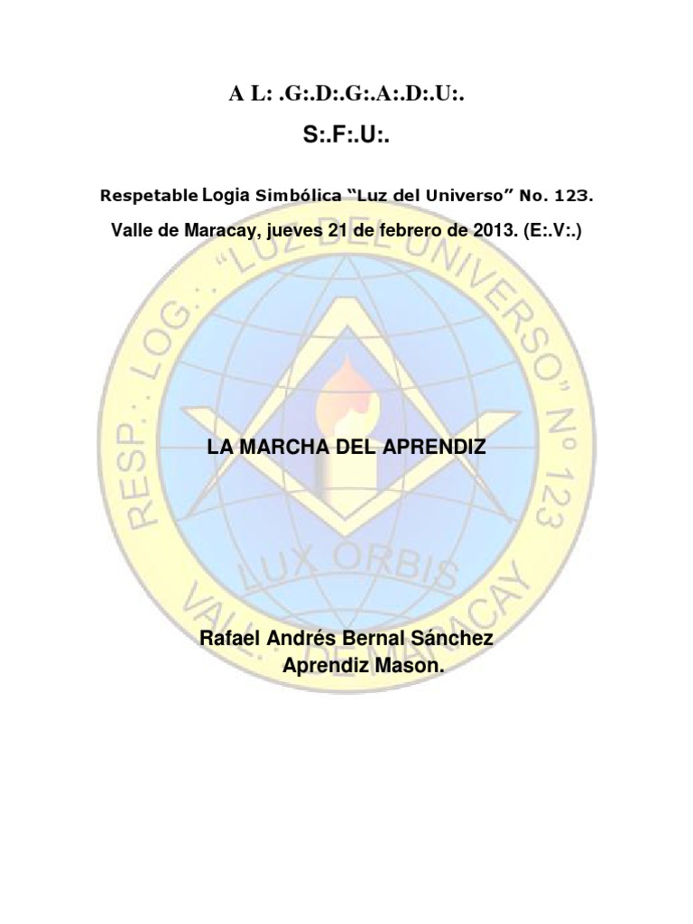 La Marcha Del Aprendiz Mason | Masonería | Religión y creencia