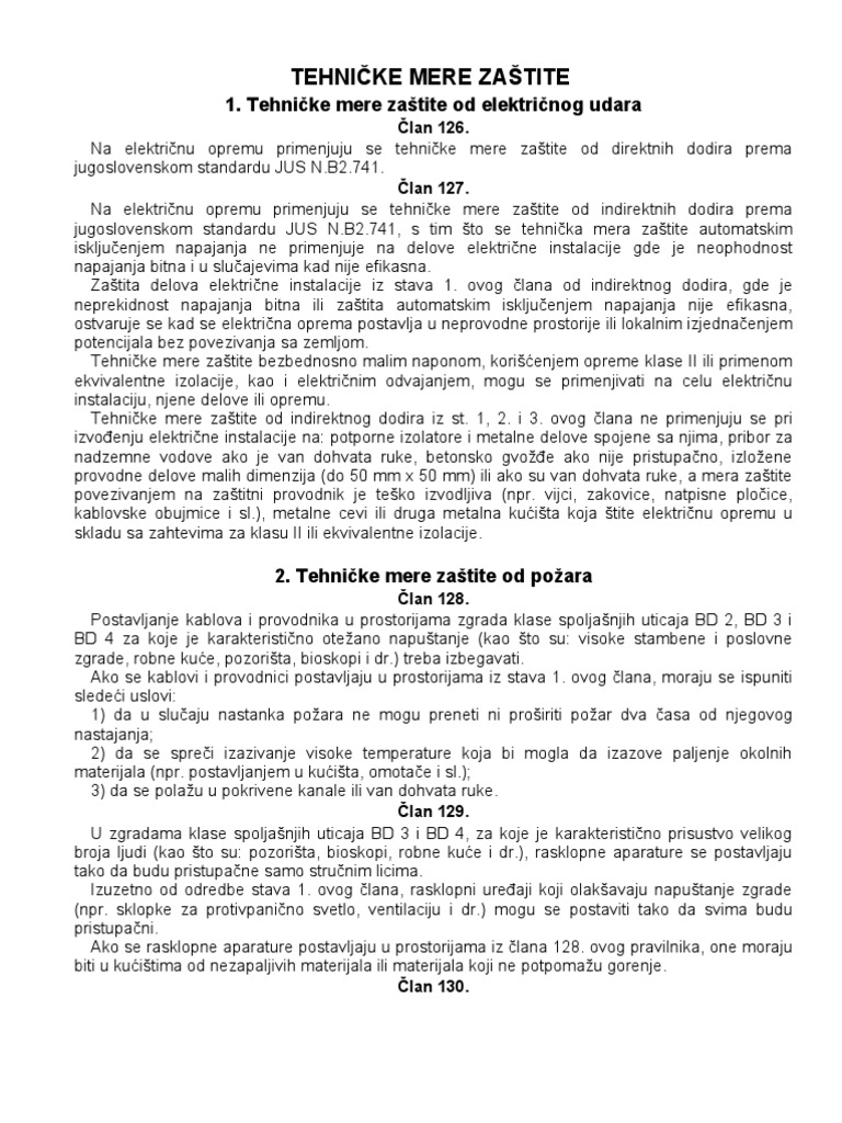 Tehnicke Mere Zastite | PDF