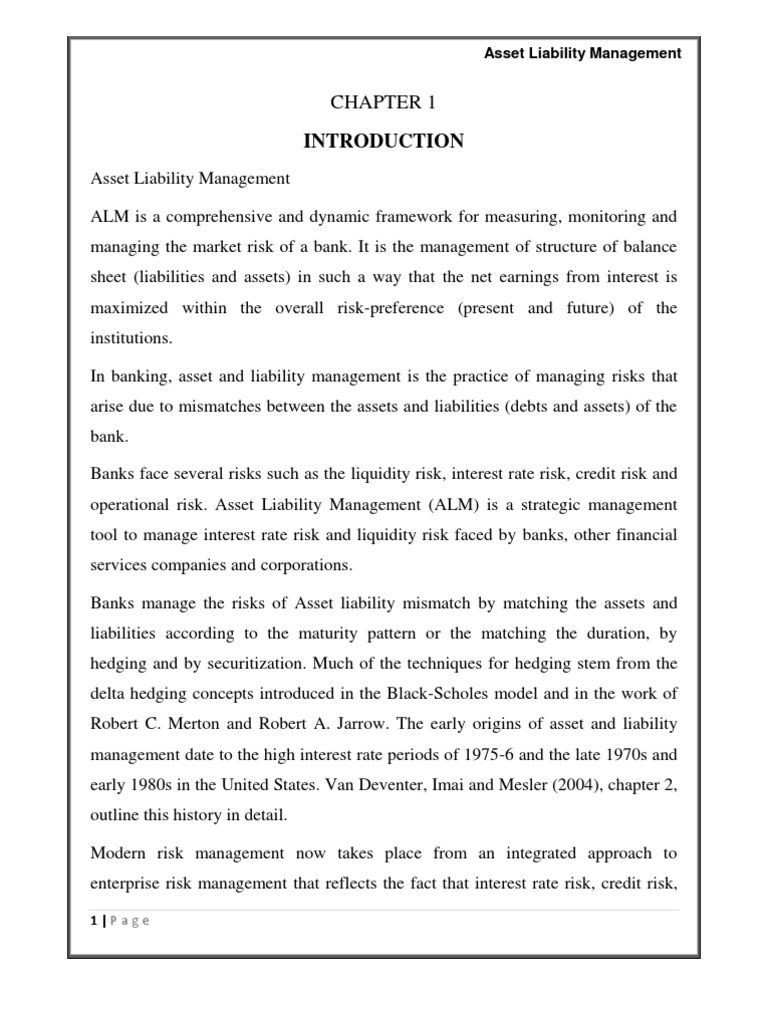 Asset Liability Management | PDF | Asset Liability Management | Market ...