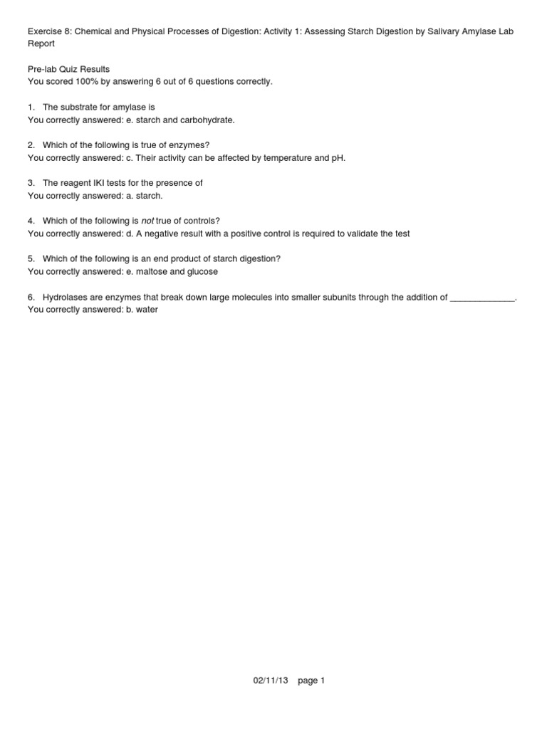 Amylase Activity in Starch Digestion | PDF | Starch | Digestion