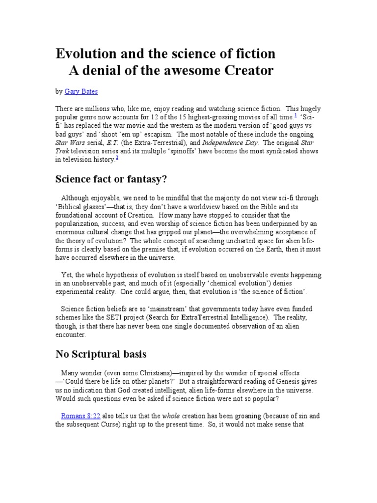 Evolution's Impact on Science Fiction | PDF | Genesis Creation ...