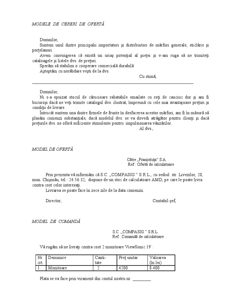 MODELE Scrisori Oficiale | PDF