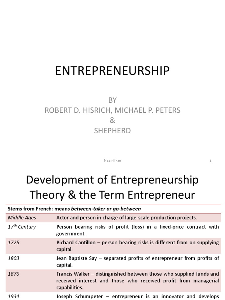 Entrepreneurship: BY Robert D. Hisrich, Michael P. Peters & Shepherd ...