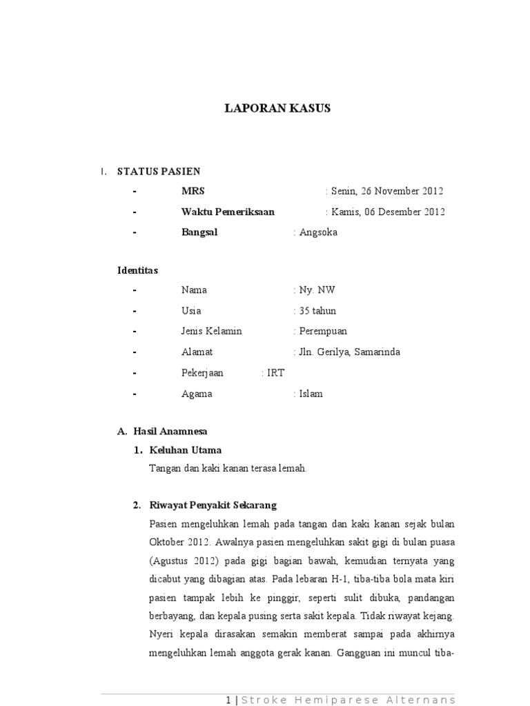 Stroke Hemiparese Alternans 2012 | PDF