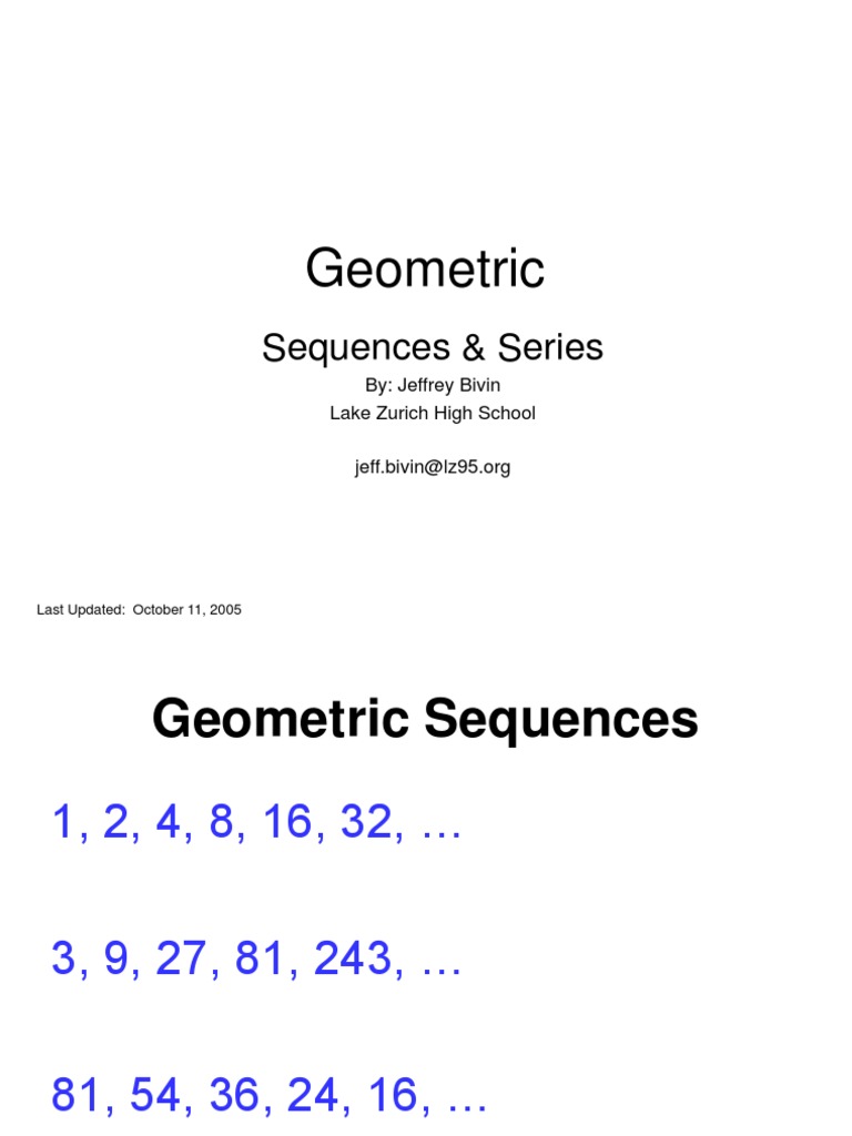 Geometric Sequence Series | PDF | Elementary Mathematics | Mathematical ...